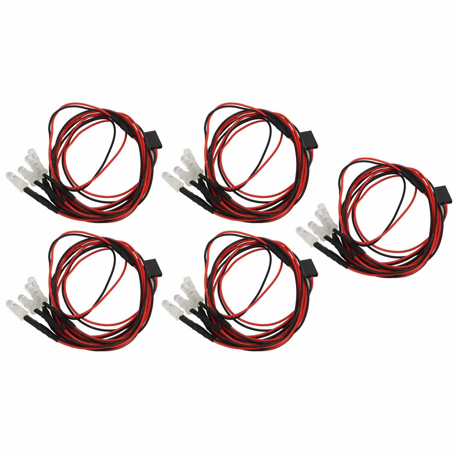 5PCS Комплект LED-огней 7.4V с проводами для RC моделей, синие и зелёные огни для Traxxas, HSP, Redcat, Tamiya, Axial