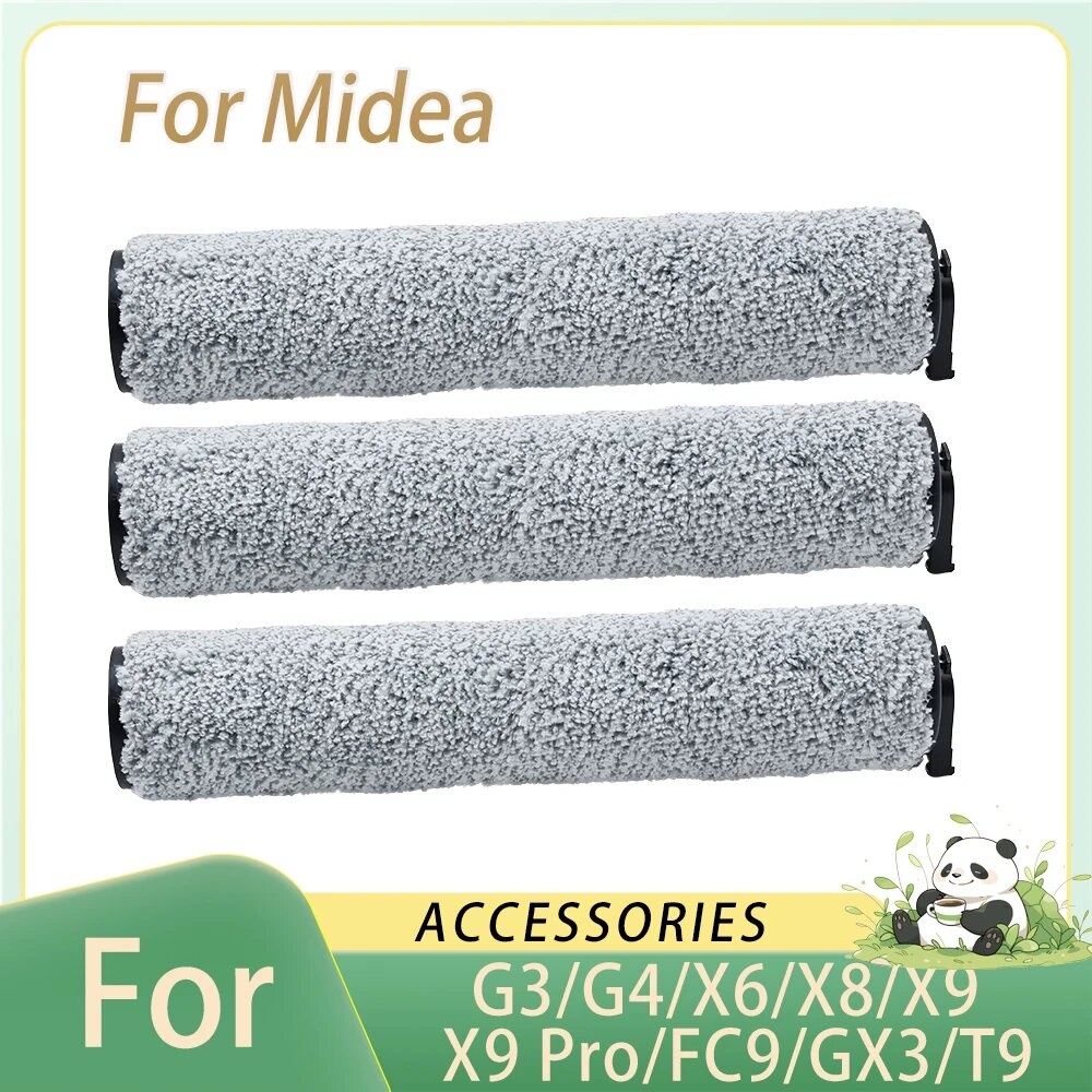Роликовая щетка для Midea X6/X8/G3/G4/X9/X9 Pro/FC9/GX3/T9, Серый в упаковке 5 шт