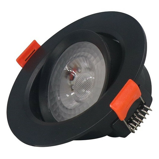 Балтийский стиль встраиваемый поворотный потолочный светильник 9Вт 4500К черный