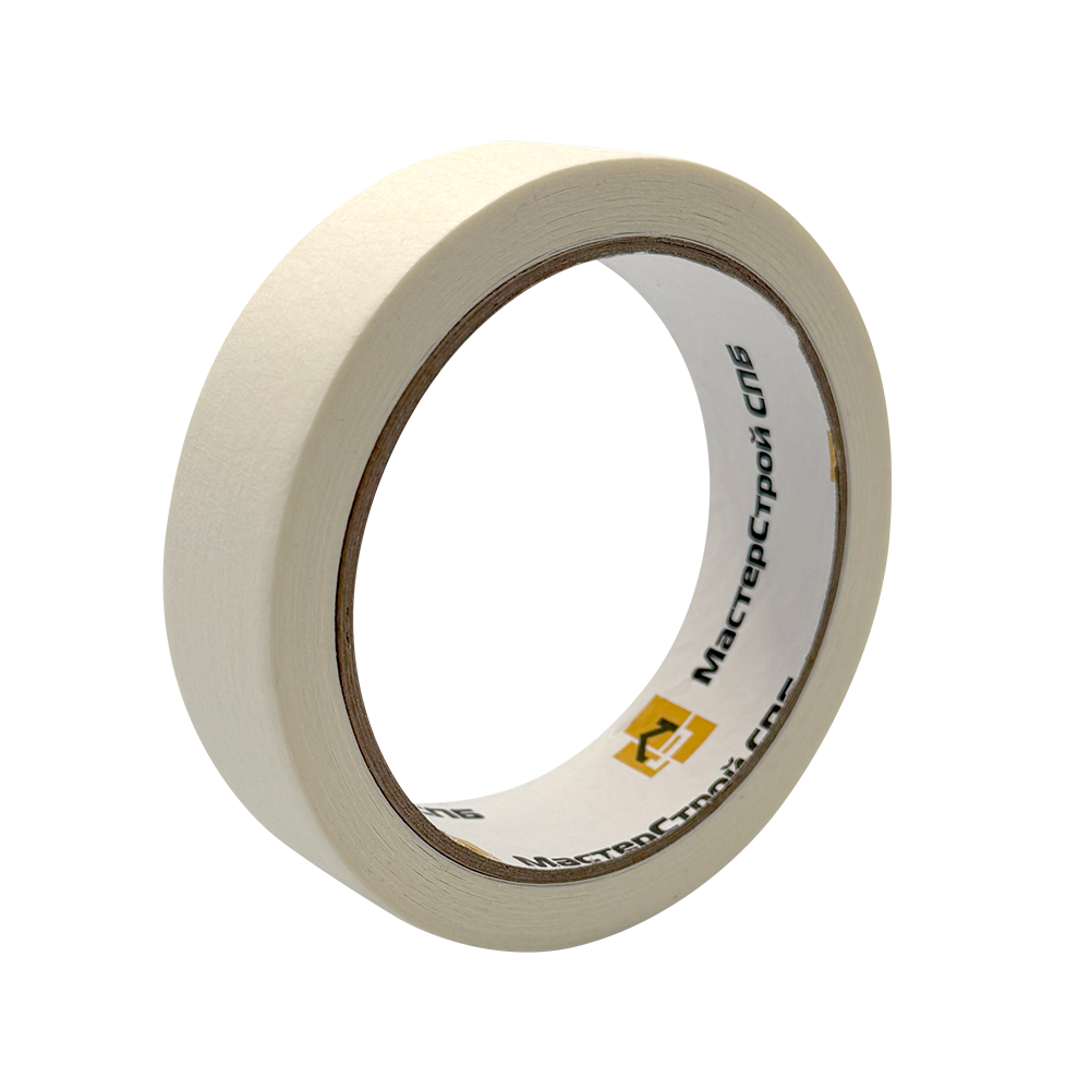 Лента малярная МастерСтрой СПБ 25 мм x 30 м 120 мкм Белая для отделочных работ