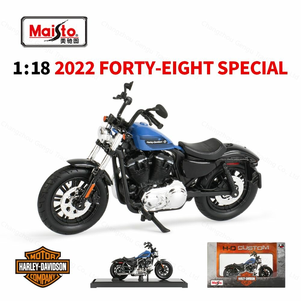 Maisto 1:18 Harley-Davidson 2022 Forty-Eight Special Статическая литая под давлением коллекционная модель мотоцикла для хобби, игрушки