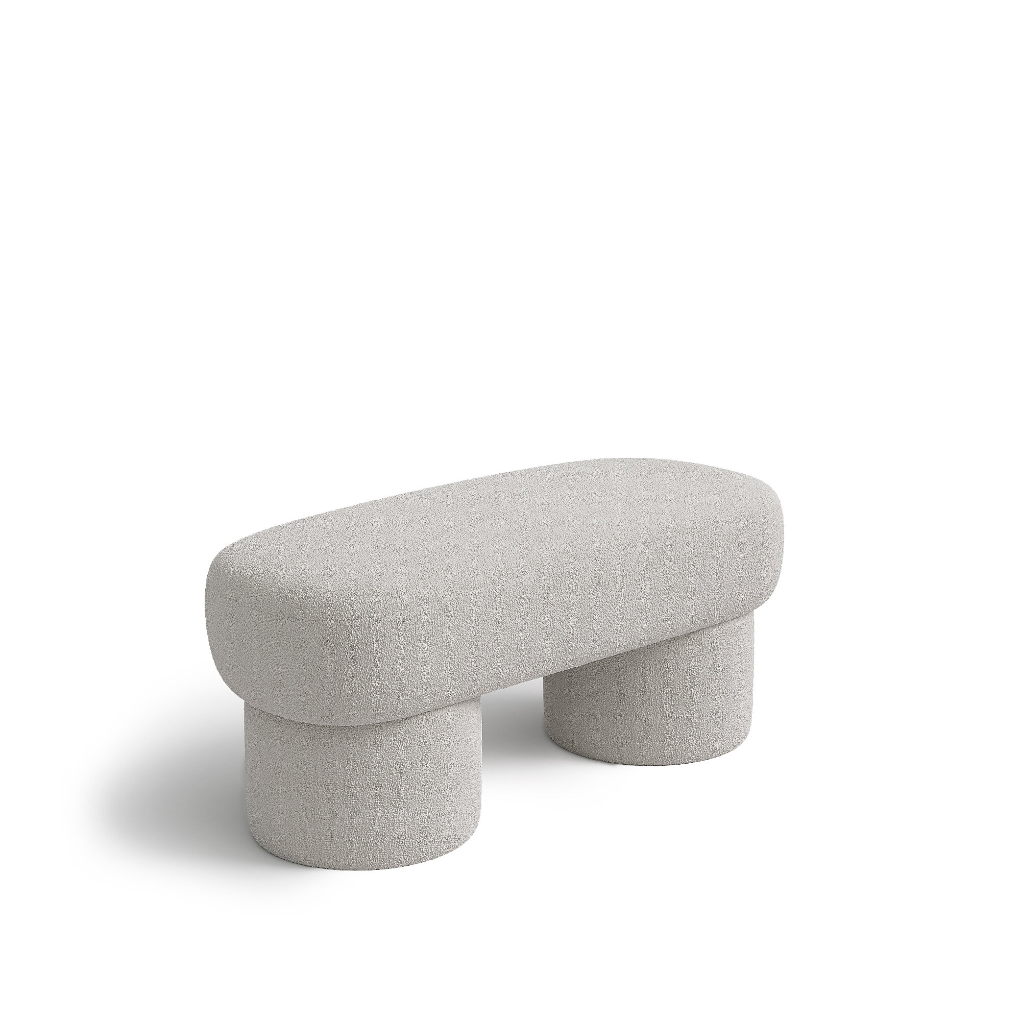 Скамья Fluffy, букле, белый