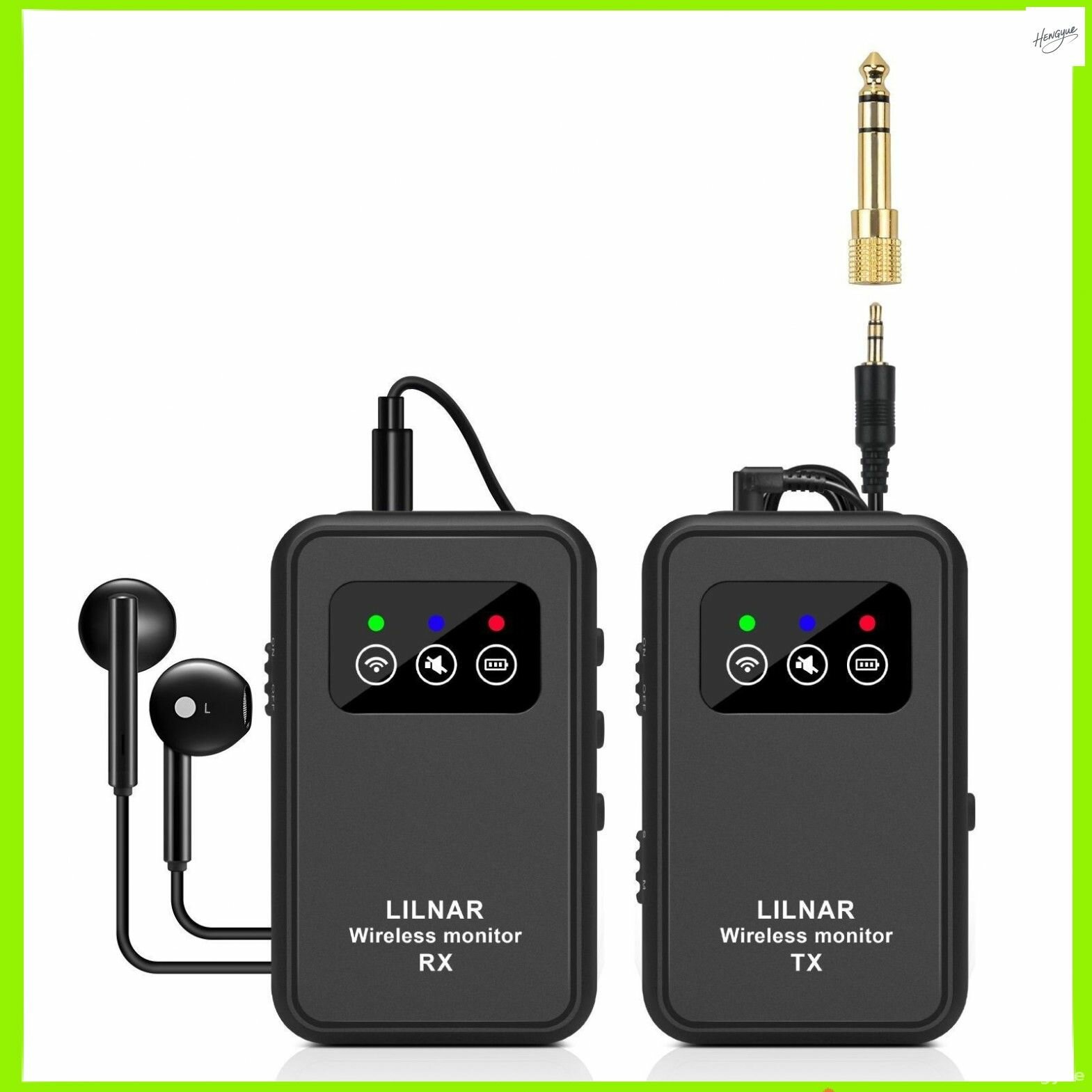 Kadjuh Stereo 2.4G Беспроводная система мониторов с автоматическим сопряжением, 164 фута для студии, группы, живого выступления-. hengyue