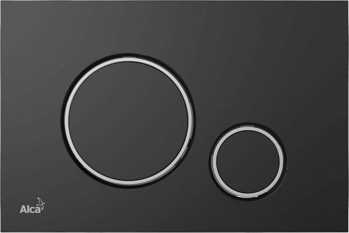 Кнопка смыва AlcaPlast THIN M778 черный матовый / хром глянцевый