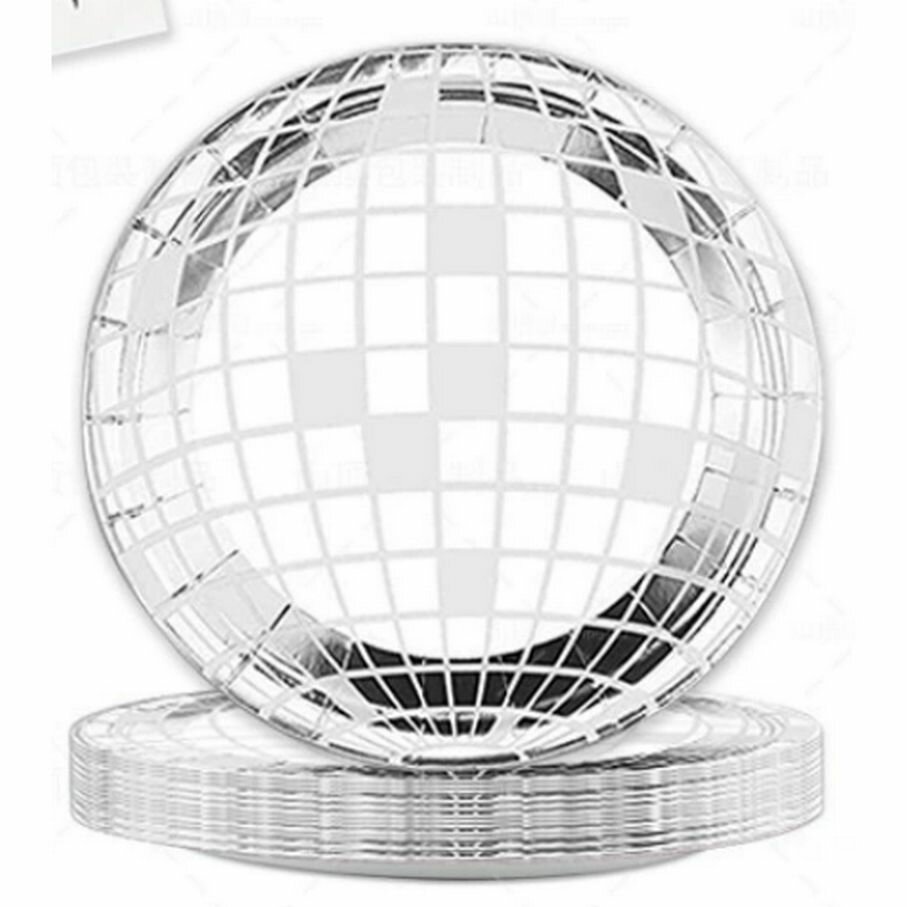 Тарелки Диско вечеринка металлик 23 см 6шт