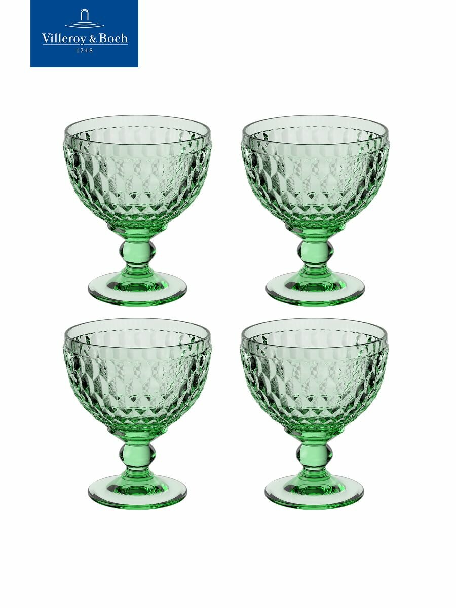 Набор бокалов для шампанского 400 мл, 4 шт, Boston Coloured green, Villeroy & Boch, Хрустальное стекло