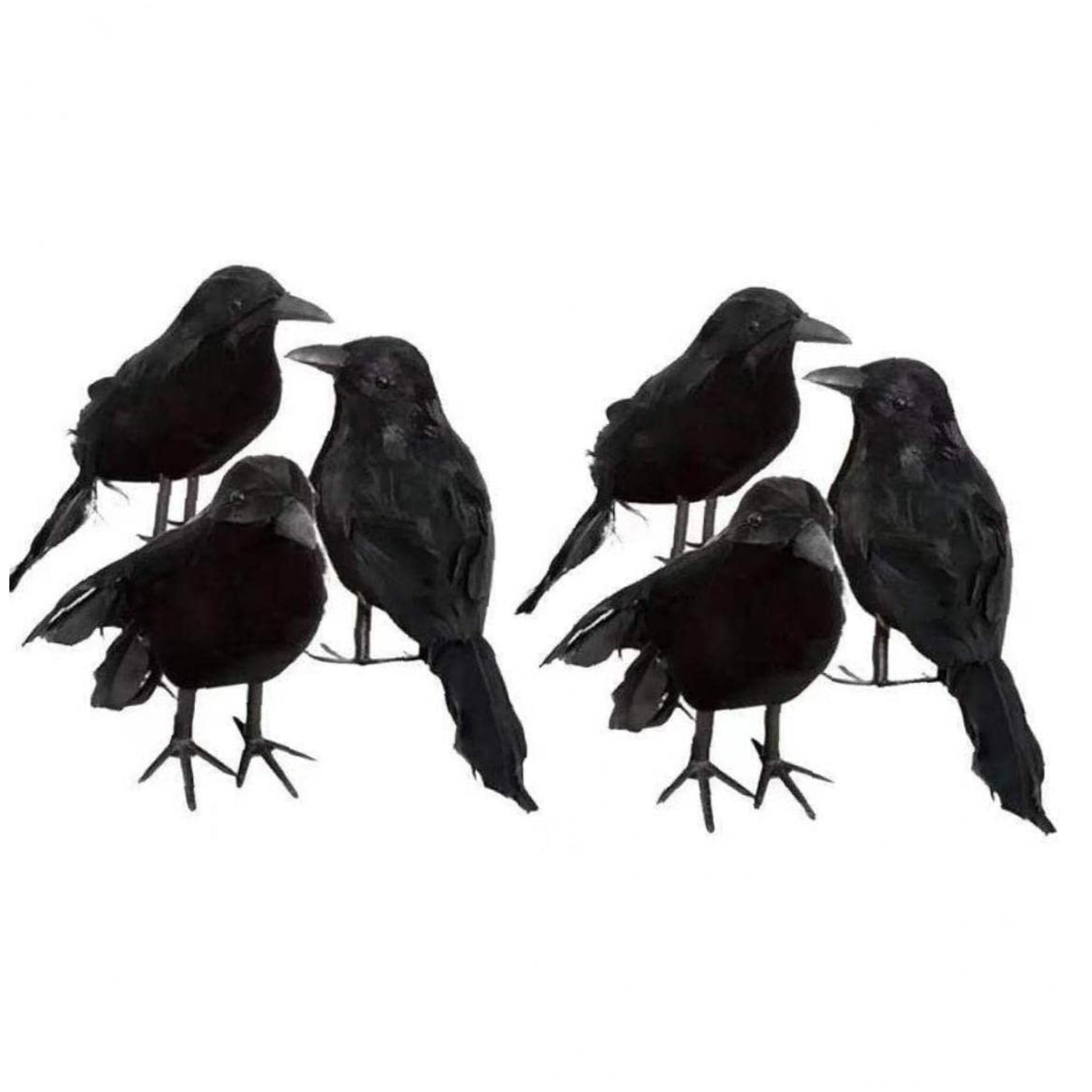 Грубый Ворон Саймюляйшен (6-шт комплект) Черные Перья Птицы Декор Товары Для Праздника Внутренний И Внешний Декор Сцены Статуэтки