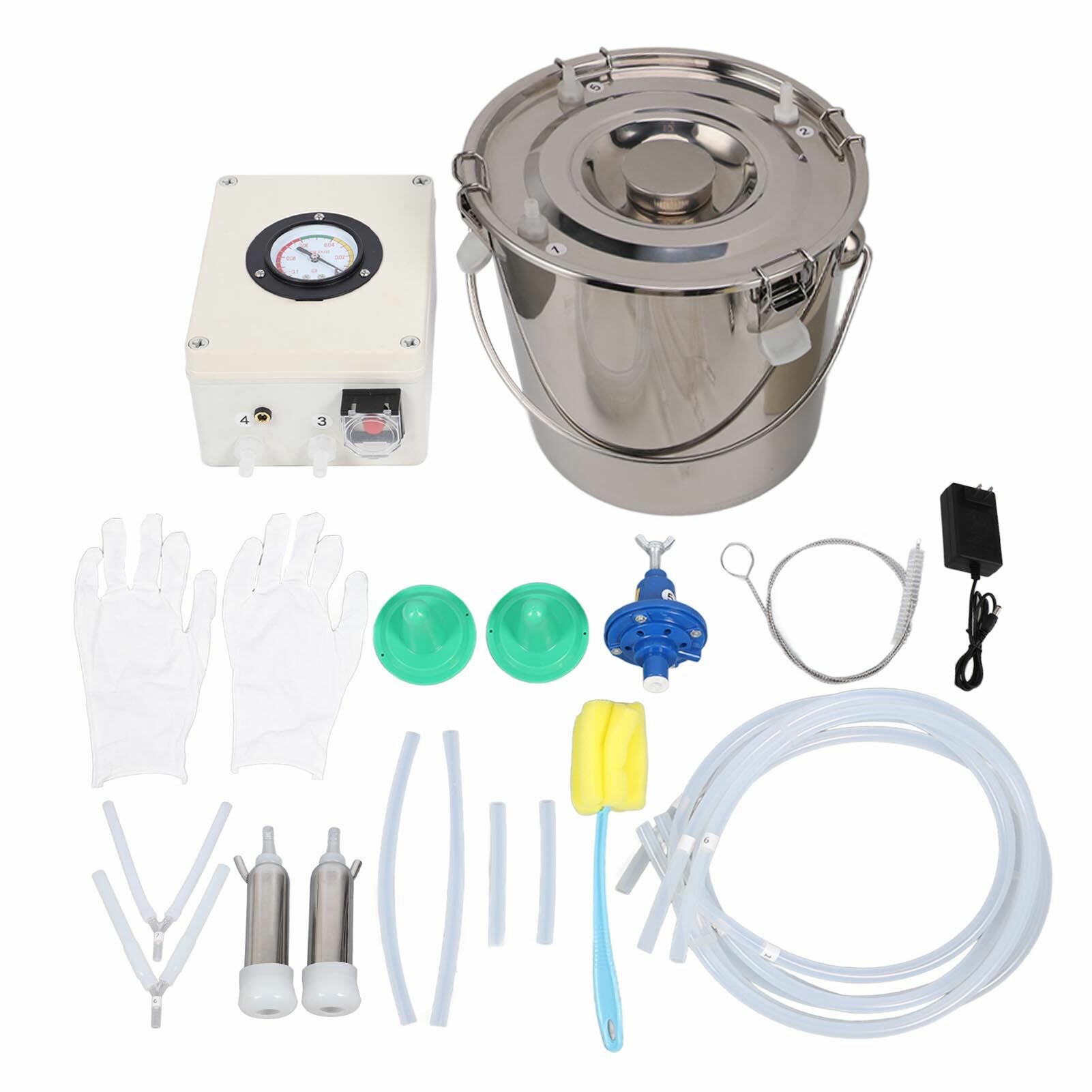 12L доильный аппарат для коров, вакуумный насос, ведро 304 нерж. сталь