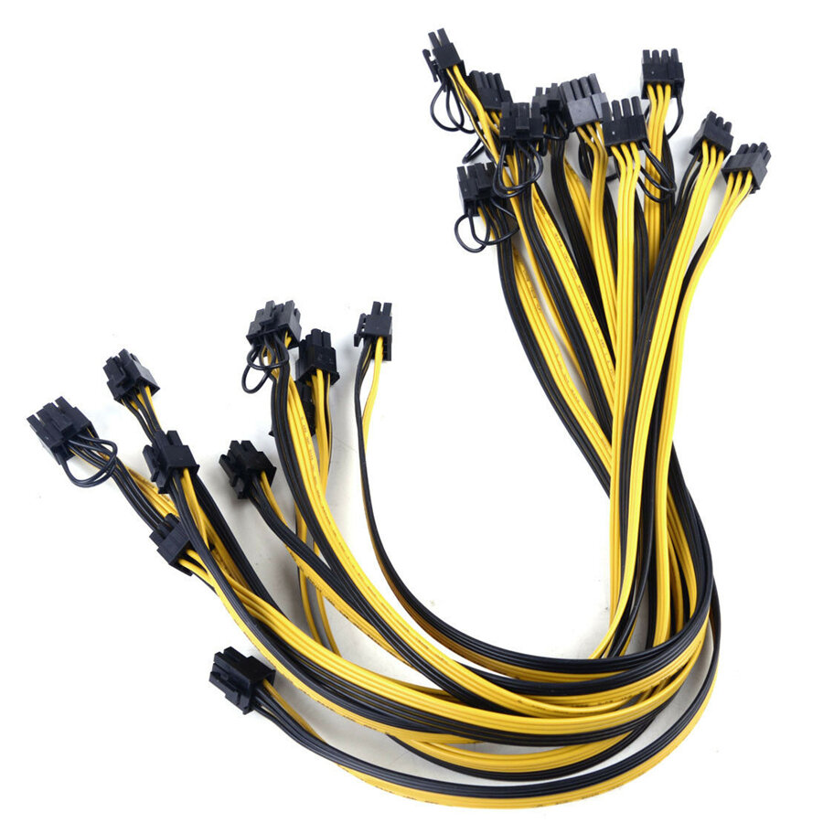 5x100 см 6Pin-8Pin Разъемный Кабель PCI-E Кабель 18AWG Для Видеокарты для Майнинга