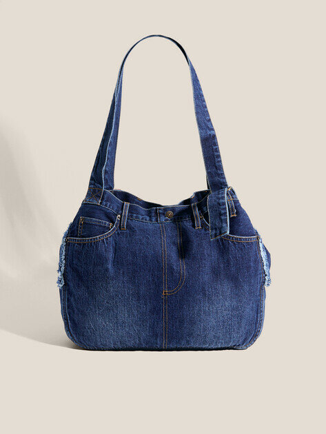 Сумка шоппер Maison David BAG-1, фактура гладкая, темно-синий