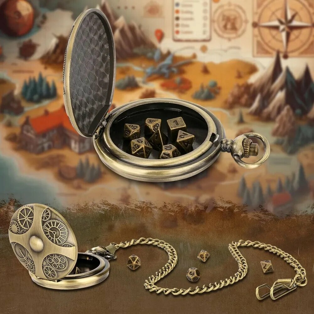 Игральные кости DND с чехлом, набор многогранников Dungeons and Dragons для настольных игр I D&D Dice MTG Explorer Дайсы для днд