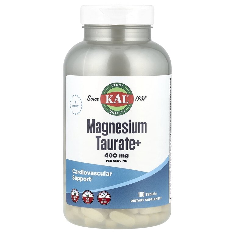 KAL, Магний, Таурат магния, Taurate Magnesium, 180 таблеток