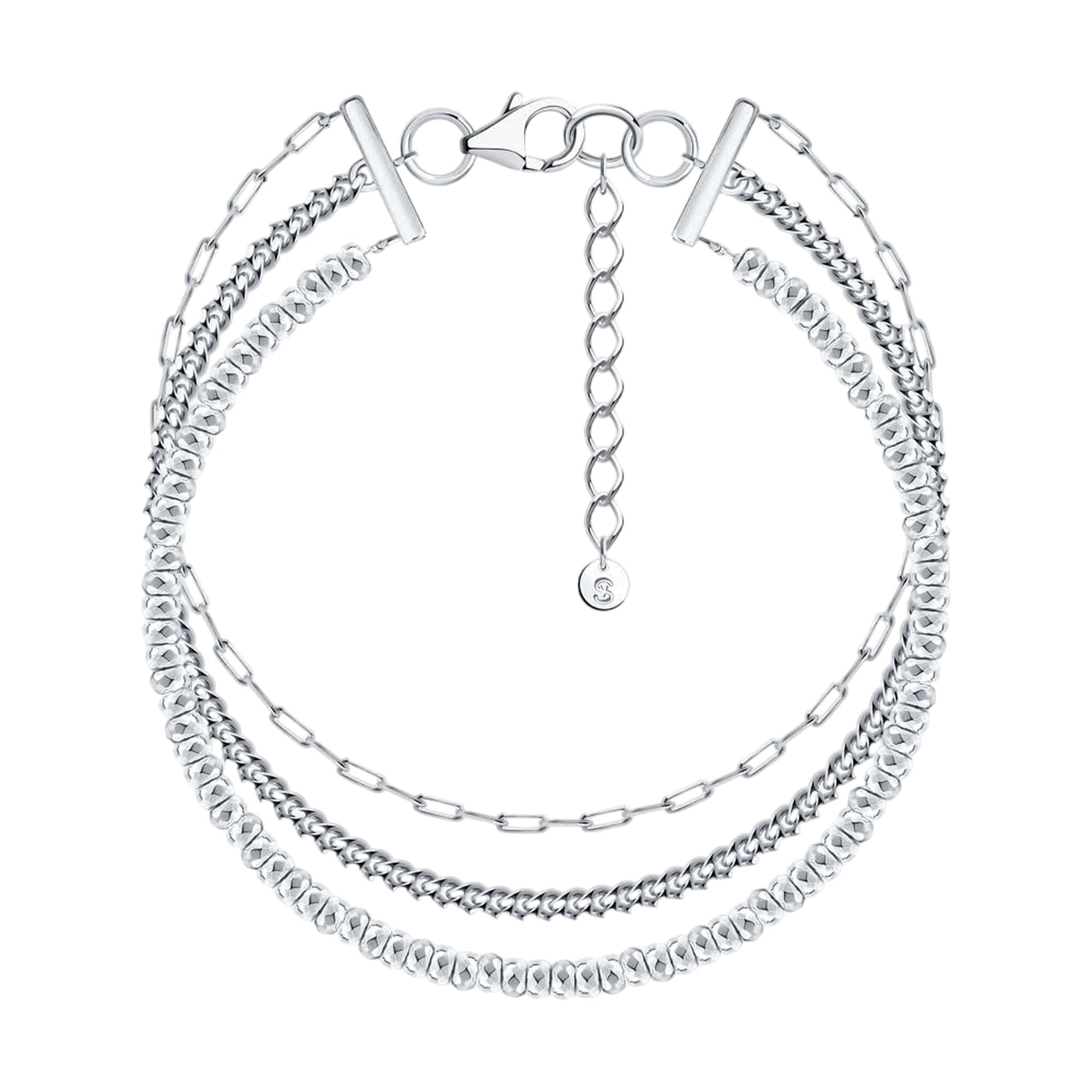 Браслет, серебро, 925 проба, родирование