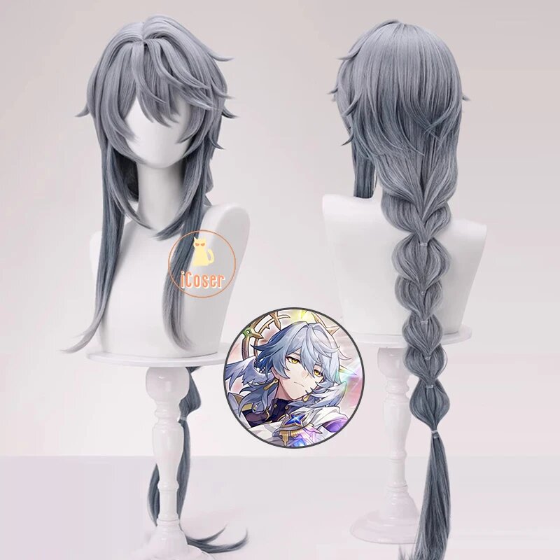 ICoser Sunday Косплей Парик Honkai Star Rail Серые Длинные Волосы Новая Кожа Хэллоуин Вечеринка для Женщин Мужчин Аксессуар Игровой Реквизит Карнавал