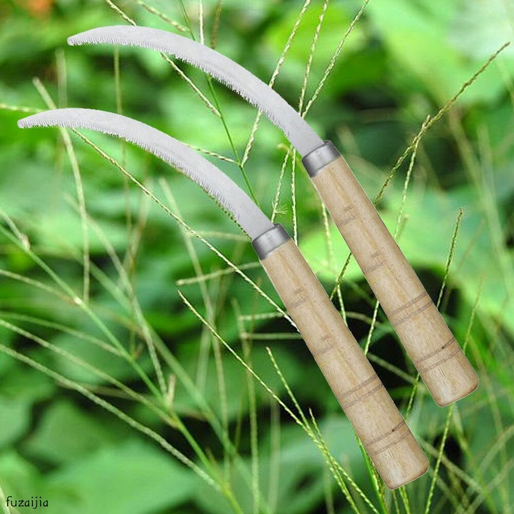 Серп, для резки лука-порея, газонокосилка, цельнометаллическая с зазубренным серпом для стрижки газонов