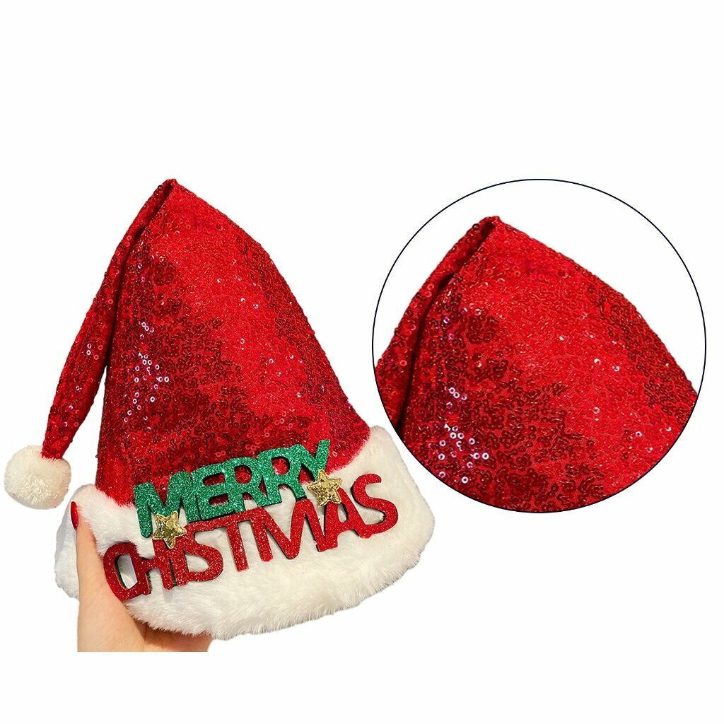Шапка Санты с белым меховым краем для вечеринок и костюмов