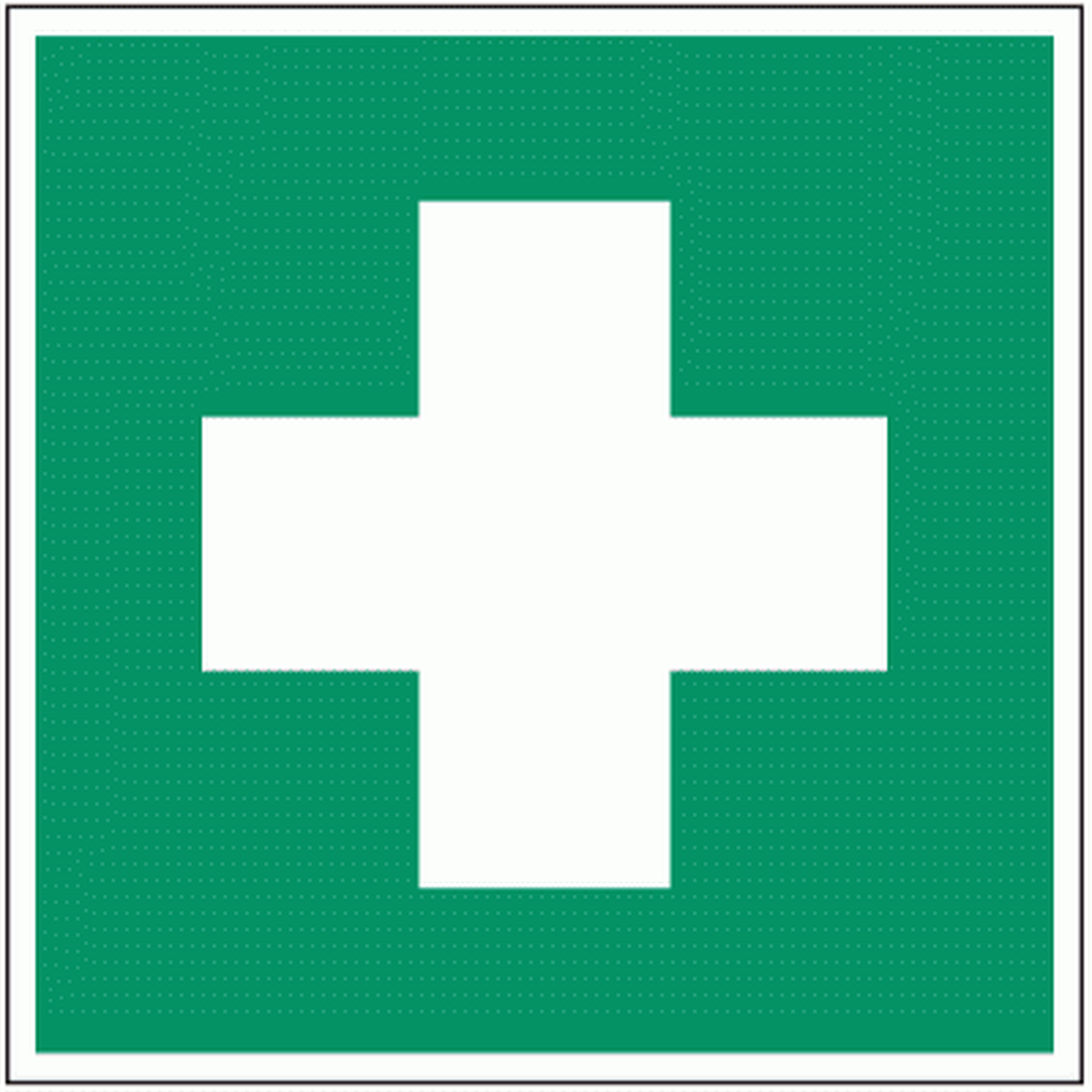 Информационный медицинский знак, наклейка . Аптечка первой медицинской помощи Размер 150х150 мм. 1 шт.