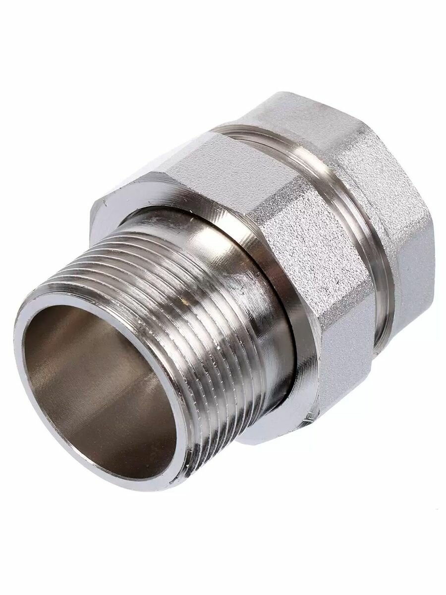 Американка прямая DN40 1 1/2" латунь никелированная (соединитель)