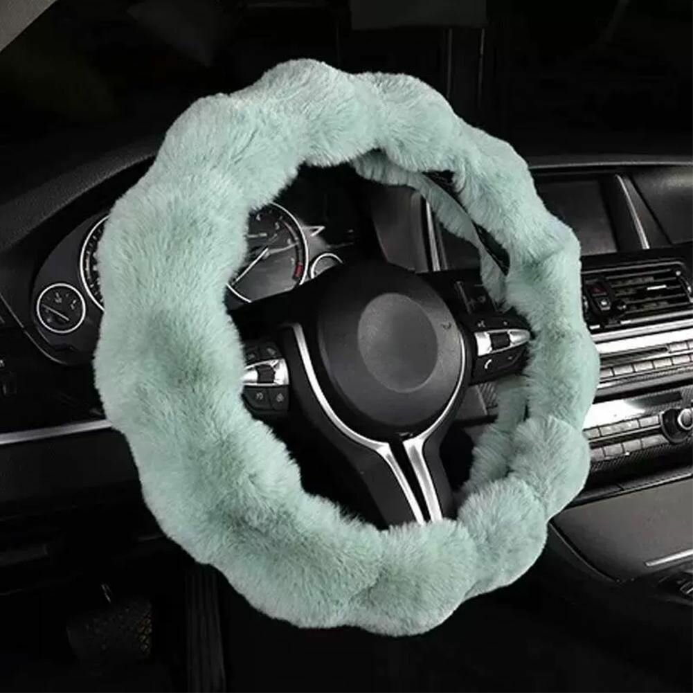 Чехол на руль оплетка руля для авто меховая М 38 см