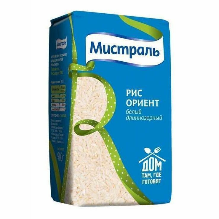 Рис Ориент длиннозерный белый 900 г x 5 упаковок