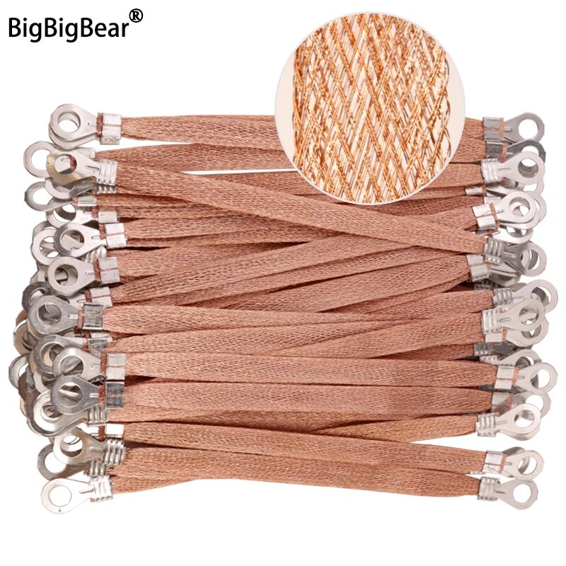 Мостовой соединительный заземляющий провод медный алюминиевый 2.5 4 6 мм2 4.0mm2, Length 200mm, 50 pieces