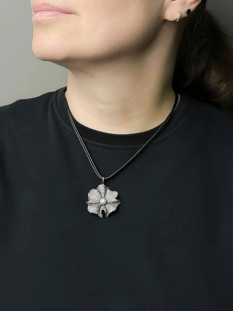 Подвеска, серебро, 925 проба, чернение, фианит, александрит