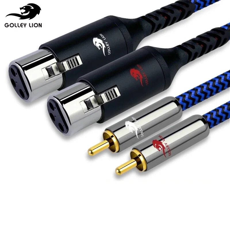 Двойной XLR «мама» на 2 RCA «папа» Аудиокабель для усилителей Микшерные консоли CD DVD Домашняя Hi-Fi стерео акустическая система Экранированные шнуры