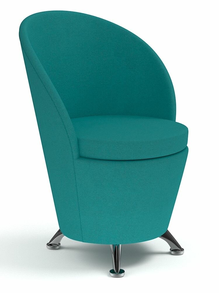 Кресло Лотос 43 с ящиком для хранения, бирюзовый, нераскладное, для кухни, прихожей, балкона, детской