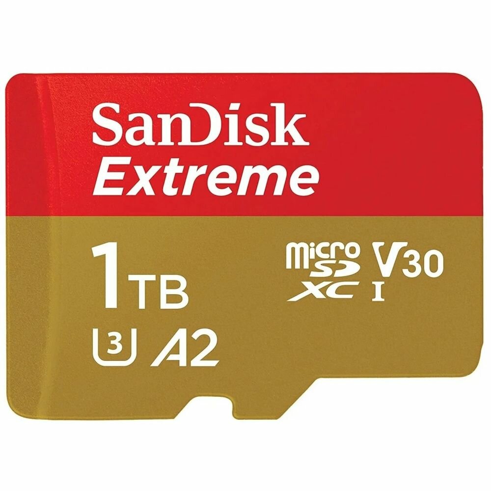 SanDisk 1 ТБ Карта памяти miniSD, microSDXC Extreme (SDSQXAV-1T00), UHS-I U3, Class 10, запись - 130 Мбайт/сек