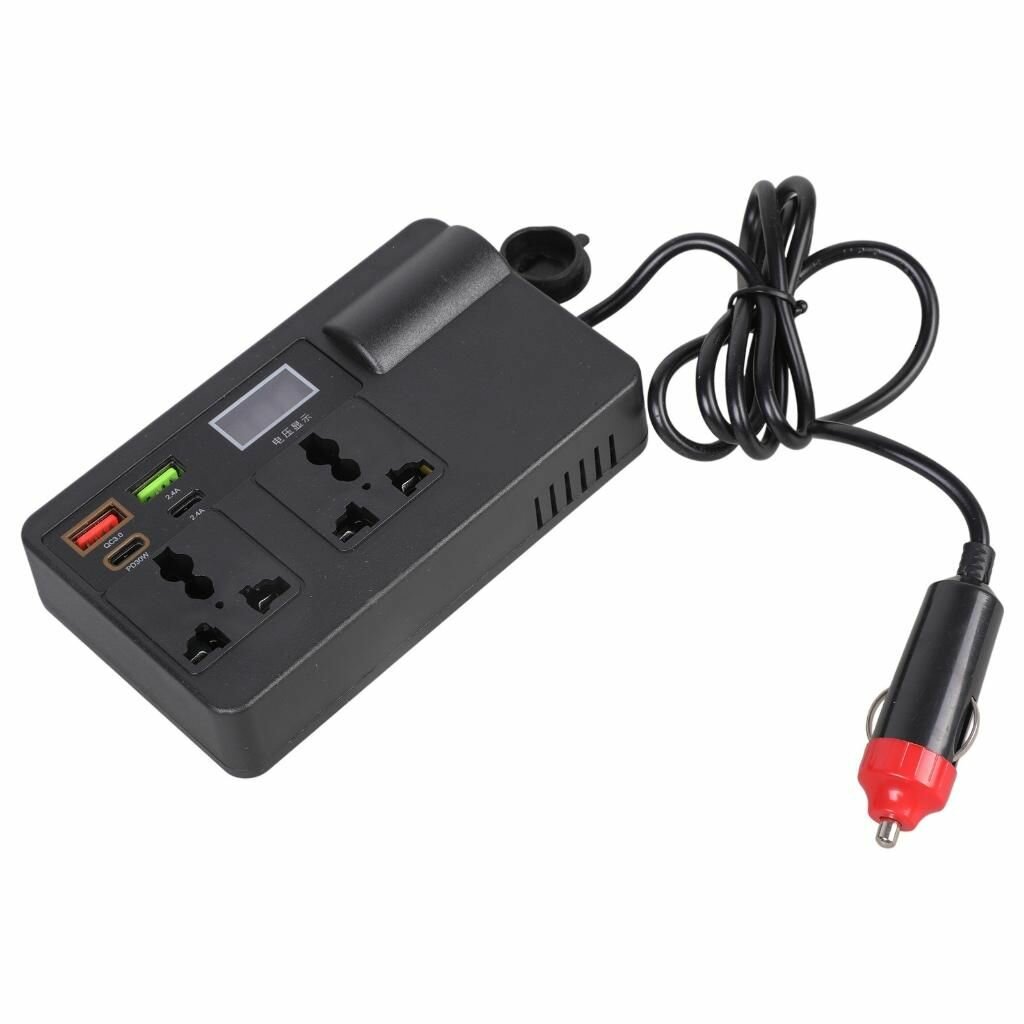 Автомобильный инвертор от 12В24В до 220В с многофункциональной розеткой-индикацией напряжения