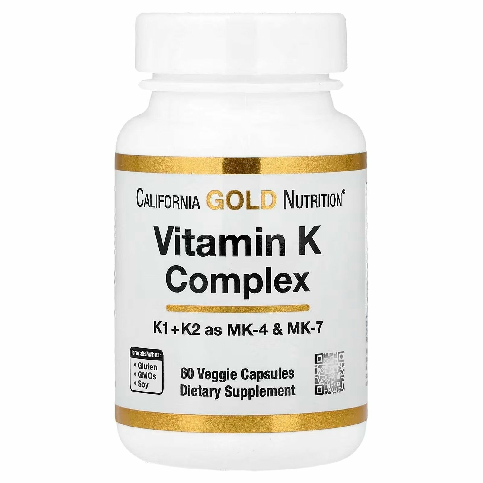 California Gold, Vitamin K, Комплекс витаминов группы K, 60 растительных капсул