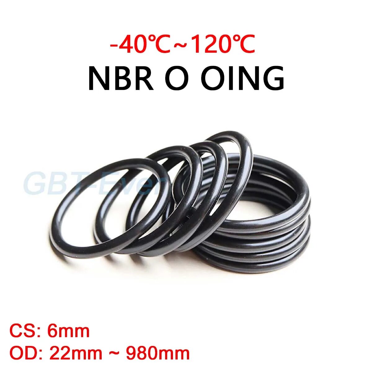 Уплотнительное кольцо NBR черное 6 мм OD 65mm (10Pcs)