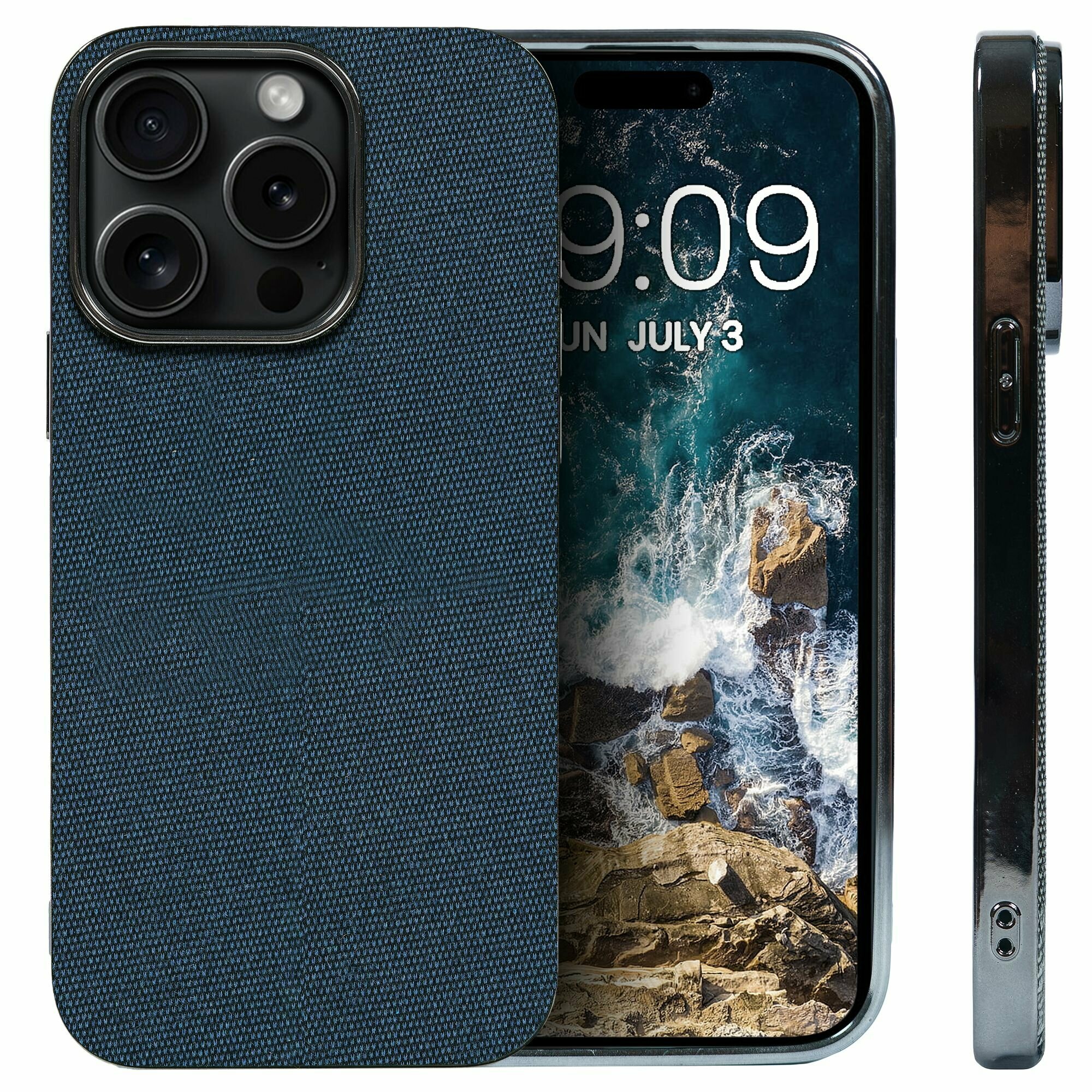 Дизайнерский чехол для IPHONE 15 PRO MAX с мягкой тканевой поверхностью — фото 1