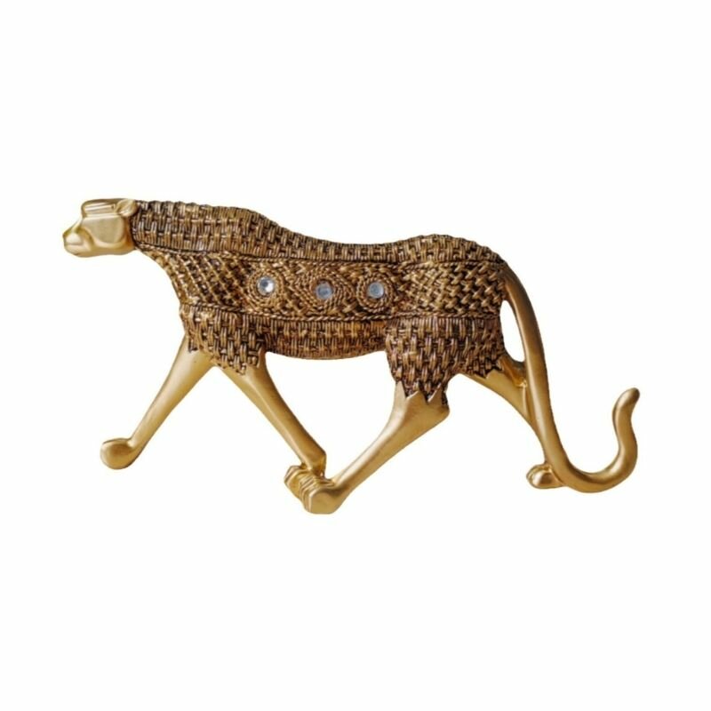 Фигурка леопарда из ротанга, золотая (1 шт.)