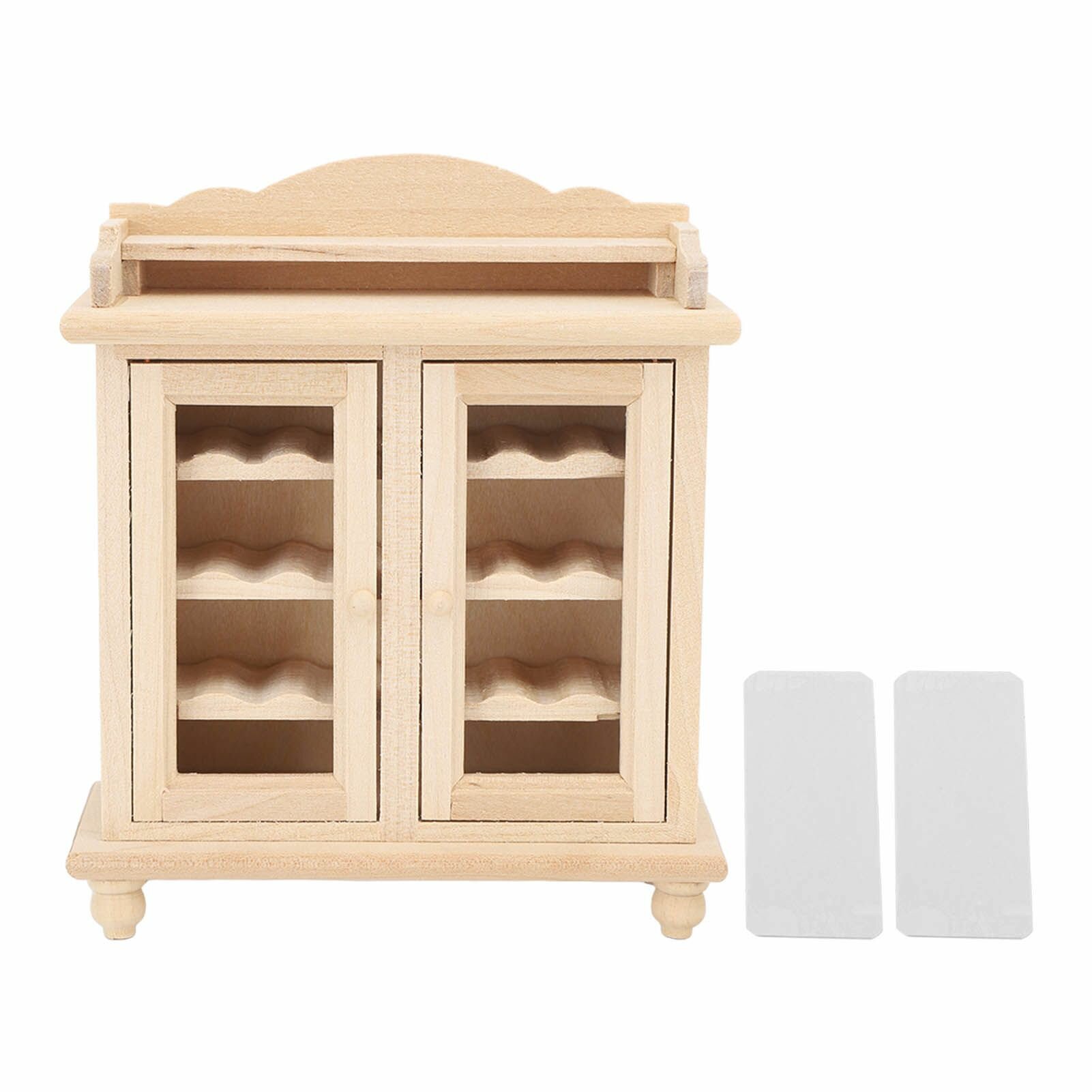 Винный шкаф для кукольного домика 1:12, деревянный винный шкаф, миниатюрная домашняя мебель для кухни