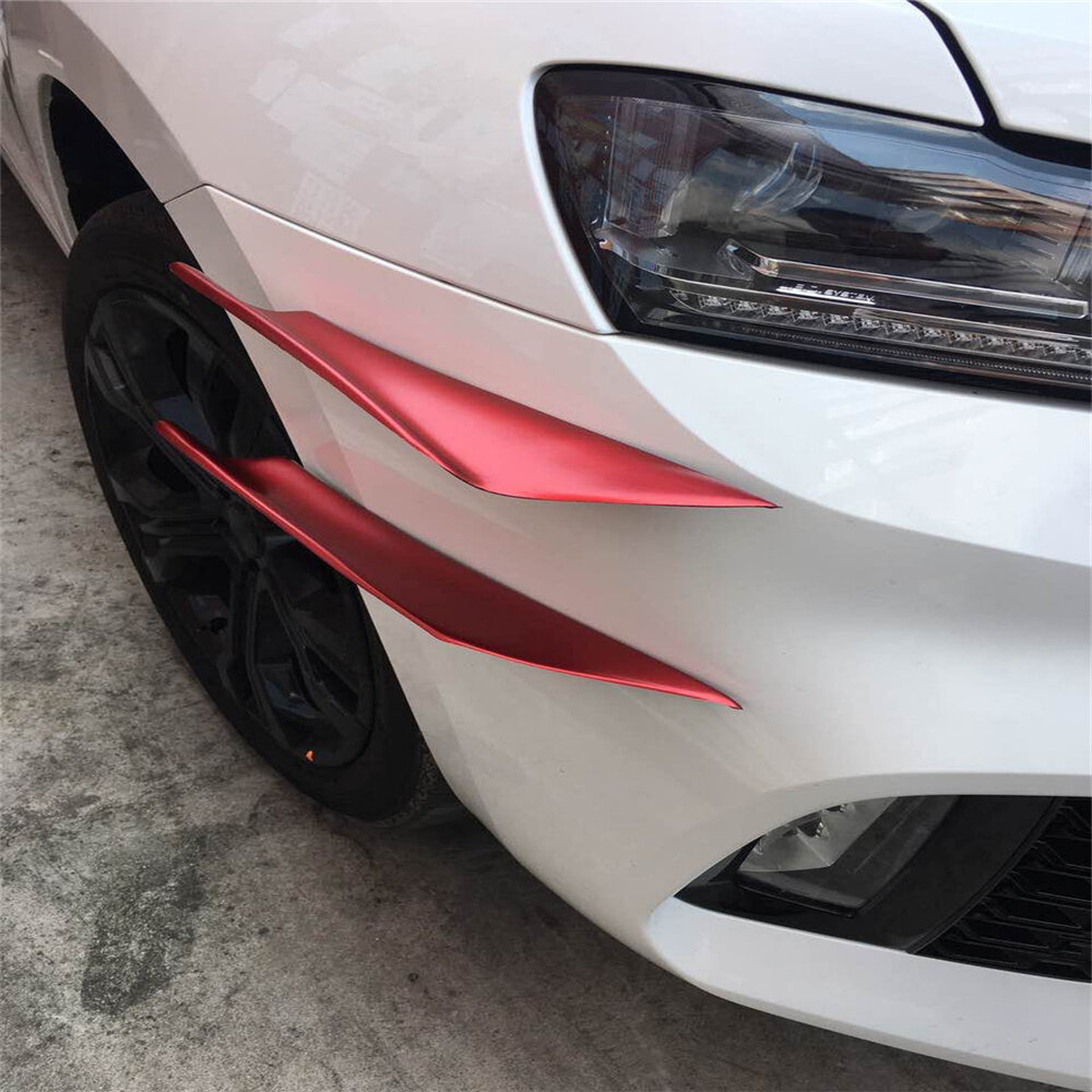 4 шт. Красный ABS Передний Бампер Сплиттер Ребра Задний Спойлер Крылья Боковые Крылья Комплект