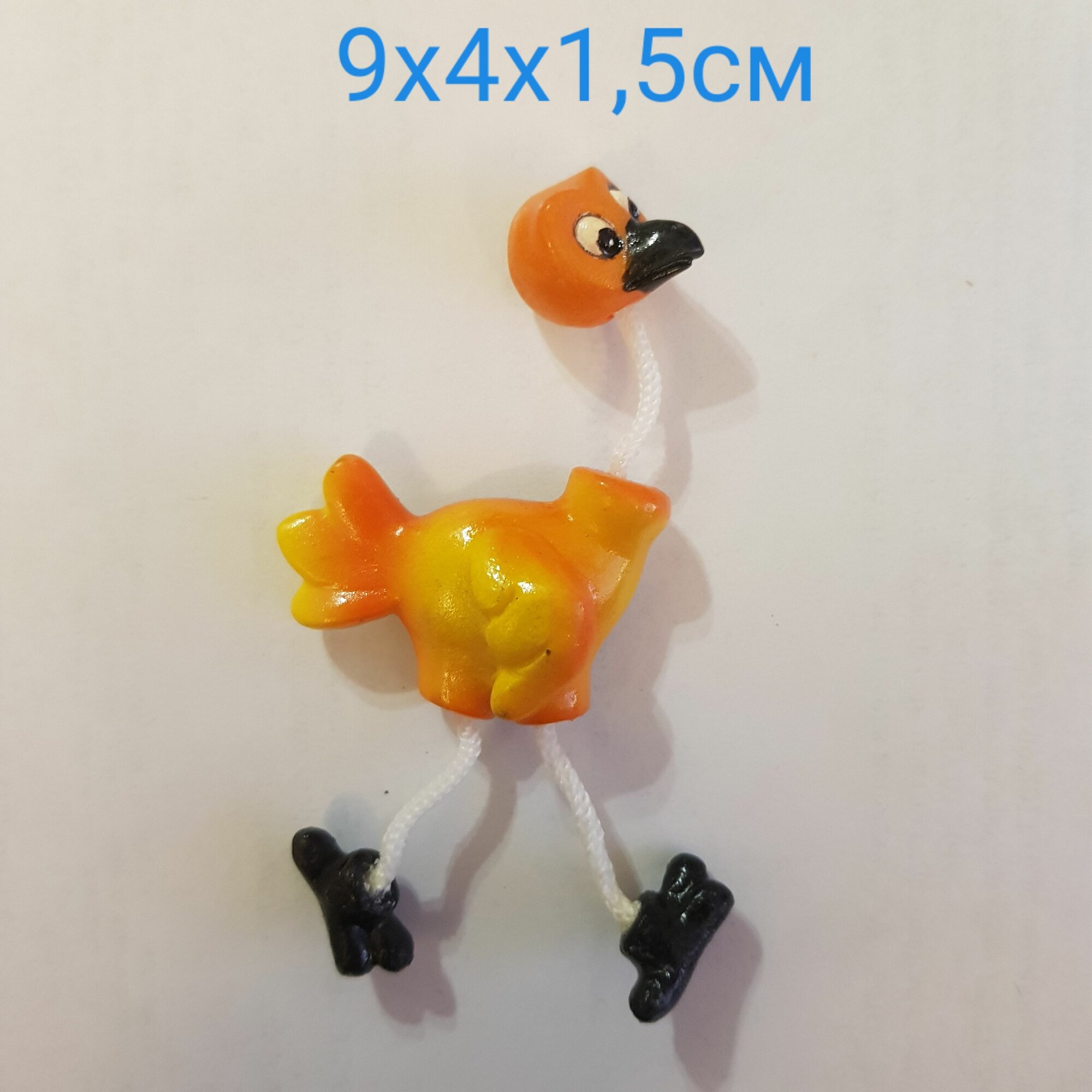 Магнит Висячие Ножки "Птица" 9х4х1,5см, полистоун, 5415С