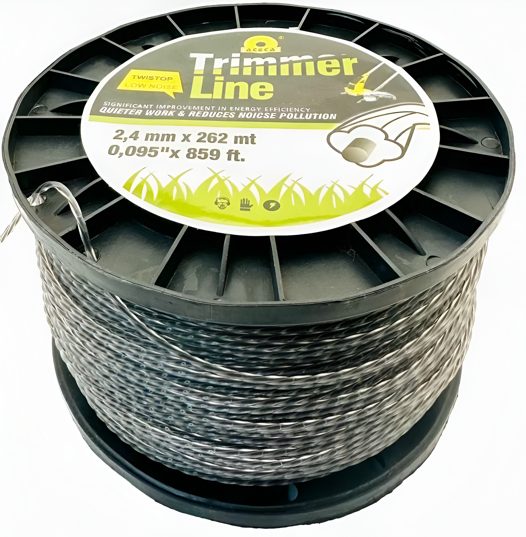 Леска для триммера на катушке армированная (Бобина) 3,0 мм x 168м , Крученный квадрат леска для газона