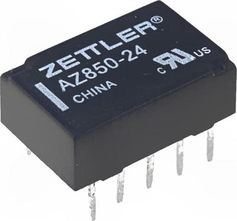 Реле ZETTLER AZ850-24 электромагнитное DPDT Uобмотки: 24ВDC 0,5A/125ВAC 1А 1шт