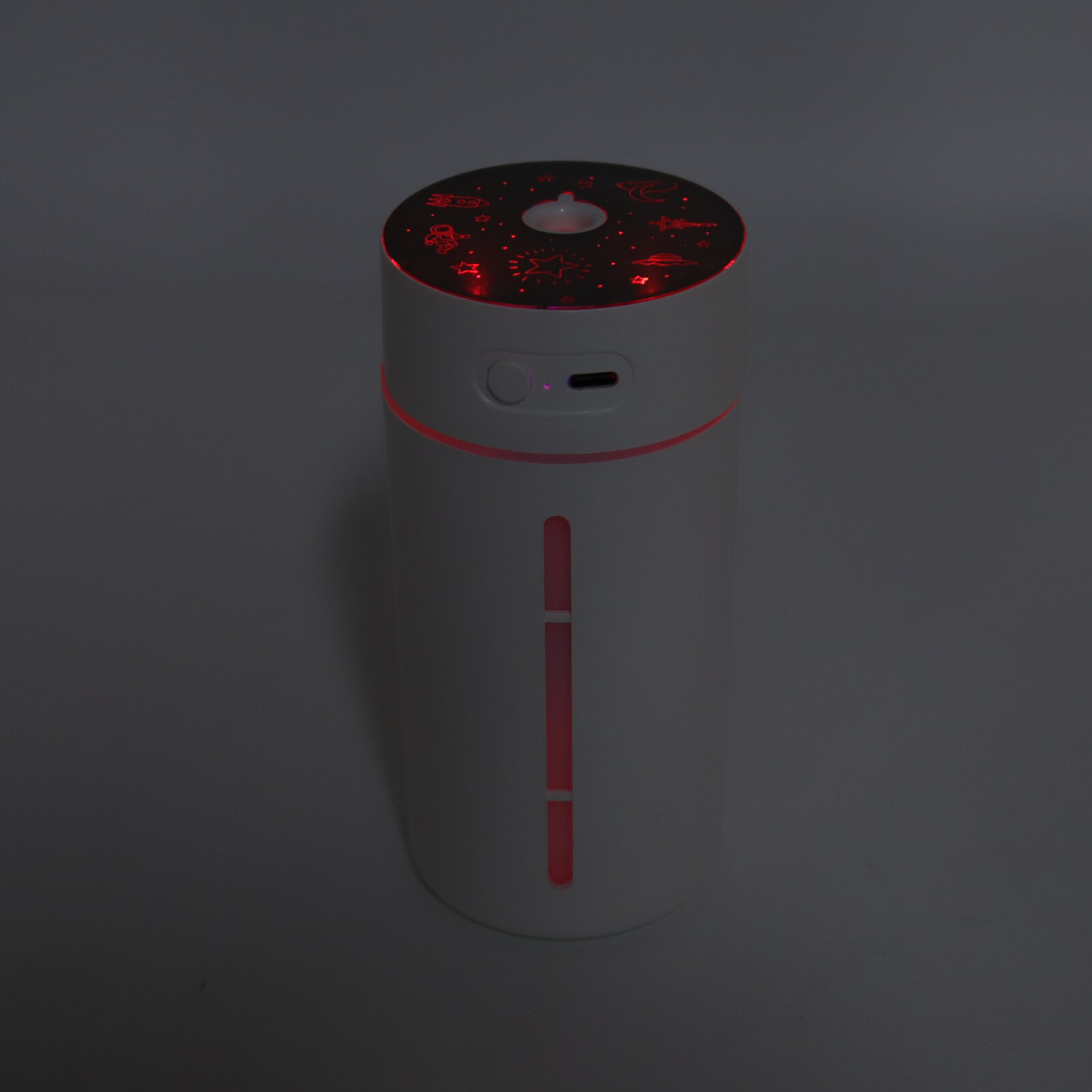 Мини-увлажнитель 250 мл, USB-зарядка, проектор, свет, крутой видимый уровень воды, настольный увлажнитель для спальни, офиса, автомобиля