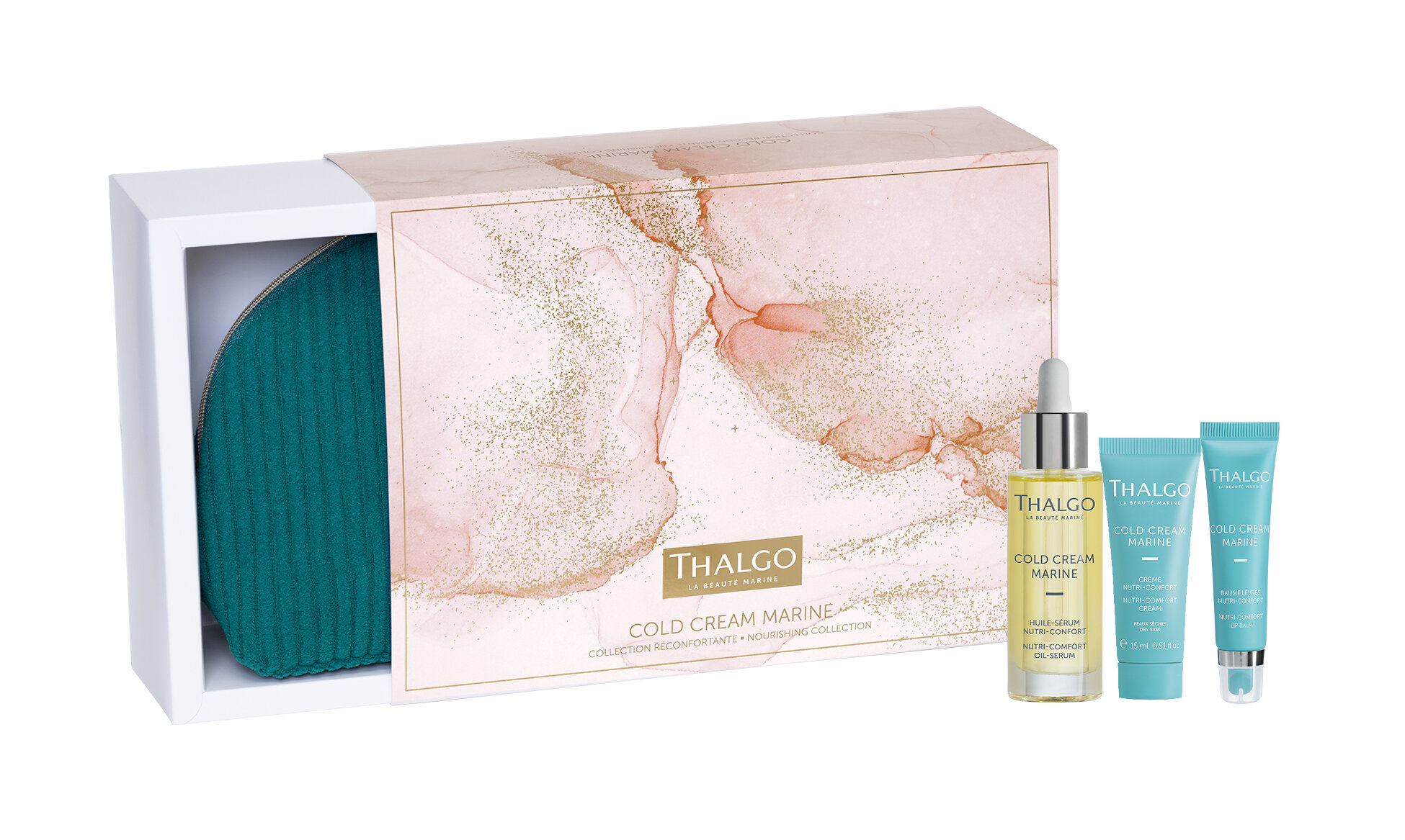 Подарочный набор Thalgo Cold Cream Marine "Абсолютное питание: интенсивный уход за кожей лица и губ" 60 мл