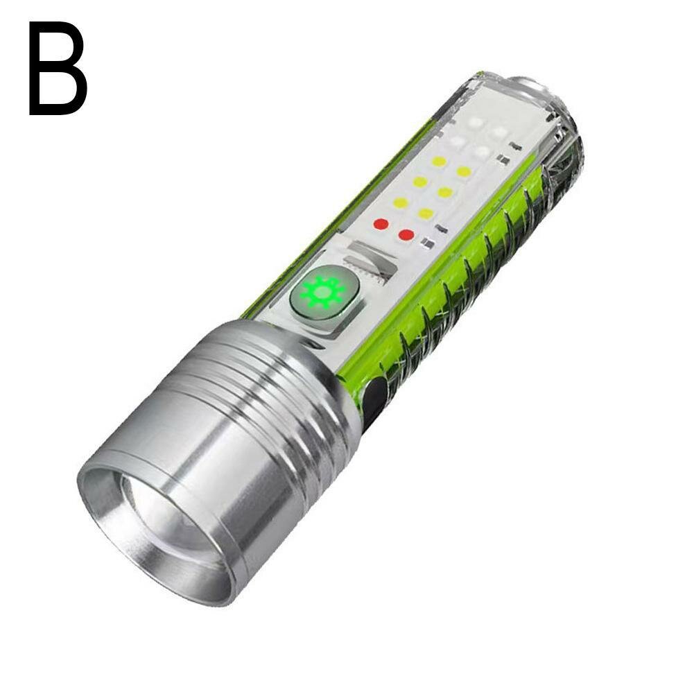 Flashlight Rechargeable Super Bright USB Portable Camping Flashlight Outdoor Searchlight C6A4