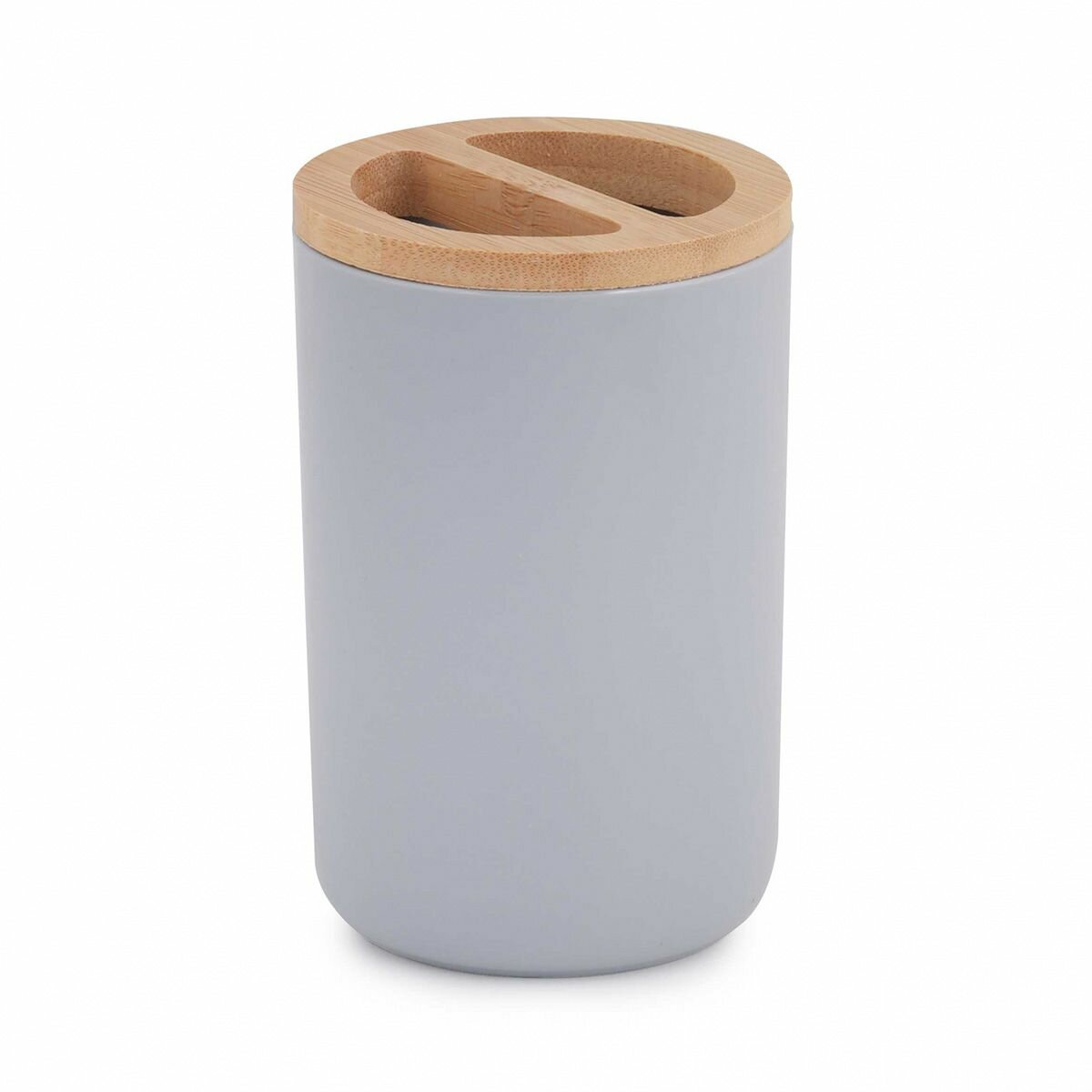 Стакан для ванной Альтернатива "Бамбук", с разделителем, серый