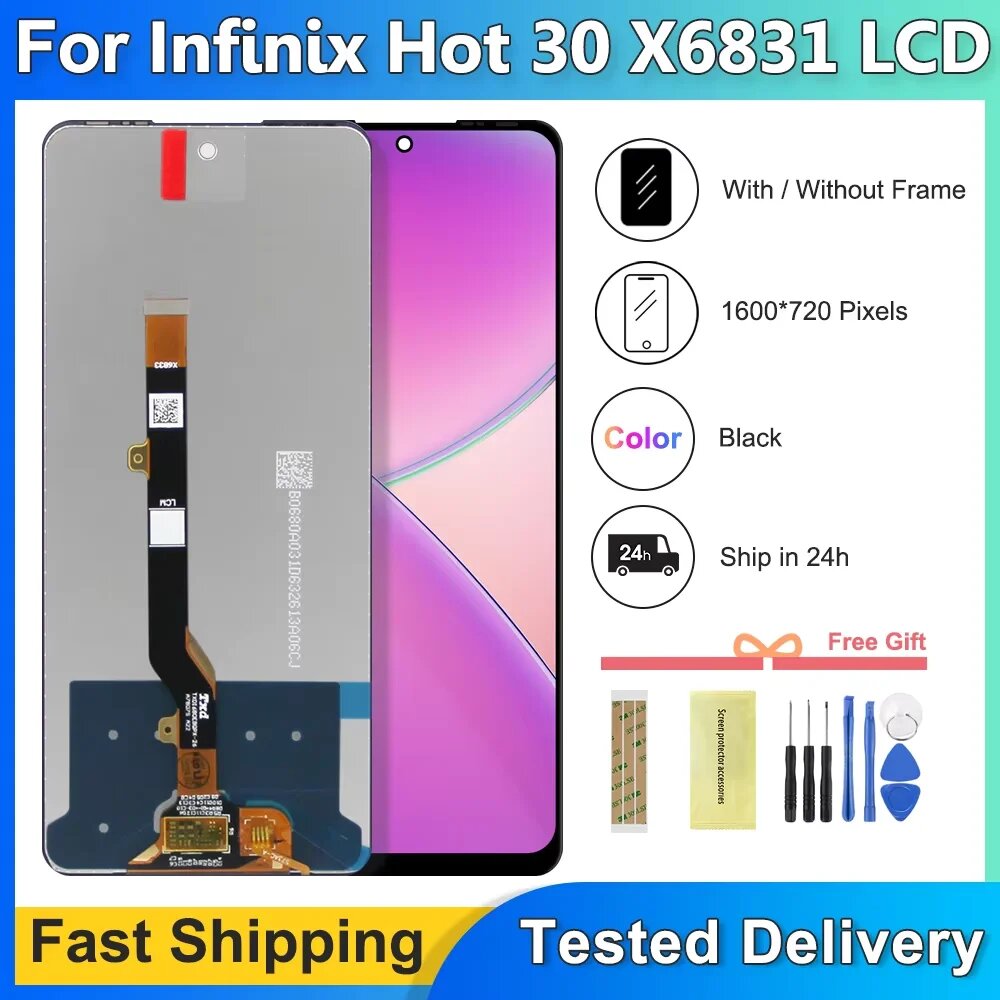 Протестировано 6,78 "для Infinix Hot 30X6831, ЖК-экран, сенсорная панель, дигитайзер, сенсор в сборе, запасные части