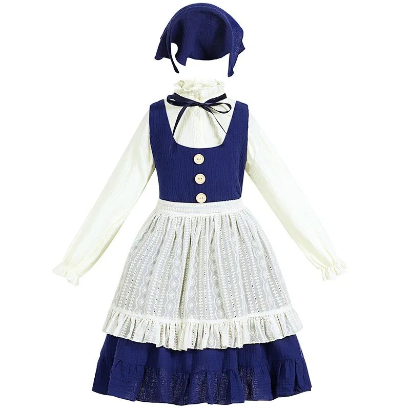 Костюм Красной Шапочки для девочки Темно-синий, L, Blue