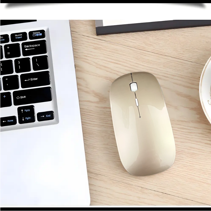 Беспроводная Bluetooth-мышь для ноутбуков Apple MacBook, бесшумная, офисная, перезаряжаемая, Magic Mouse. шампанское