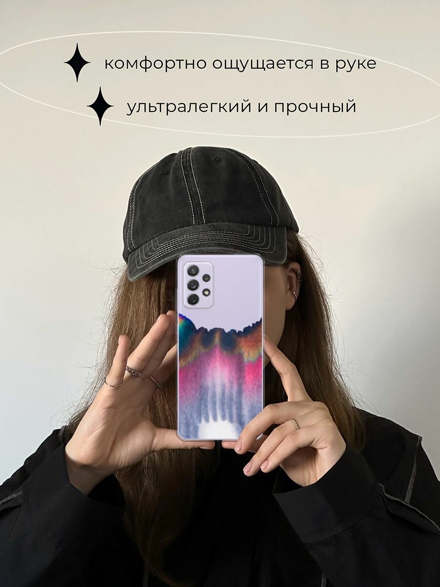 Чехол на Samsung Galaxy A73 / Самсунг Галакси А73 с принтом Акварельная абстракция, прозрачный — фото 1