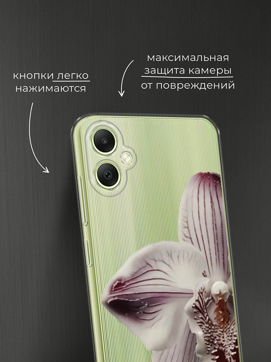 Чехол на Samsung Galaxy A05 / Самсунг Галакси A05 с принтом Белая орхидея — фото 1