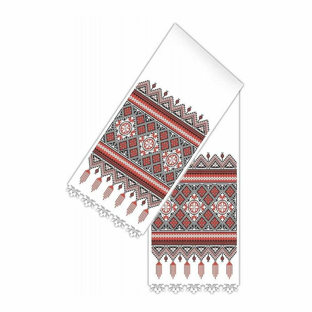 Набор для вышивания крестиком Каролинка "Рушник" 37х200 см, Узоры Украшения