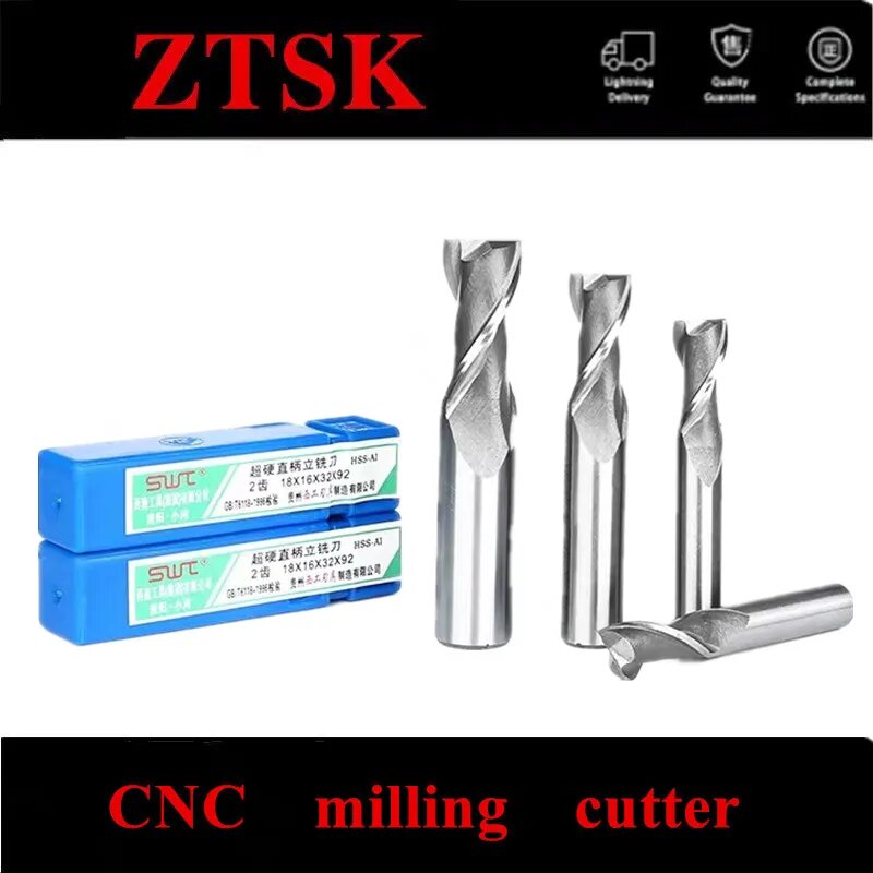 Концевые фрезы Высокоточный резак по металлу HSS-AL D1-32 мм 2 3 4 канавки Зубья Алюминиевый 3F, 6